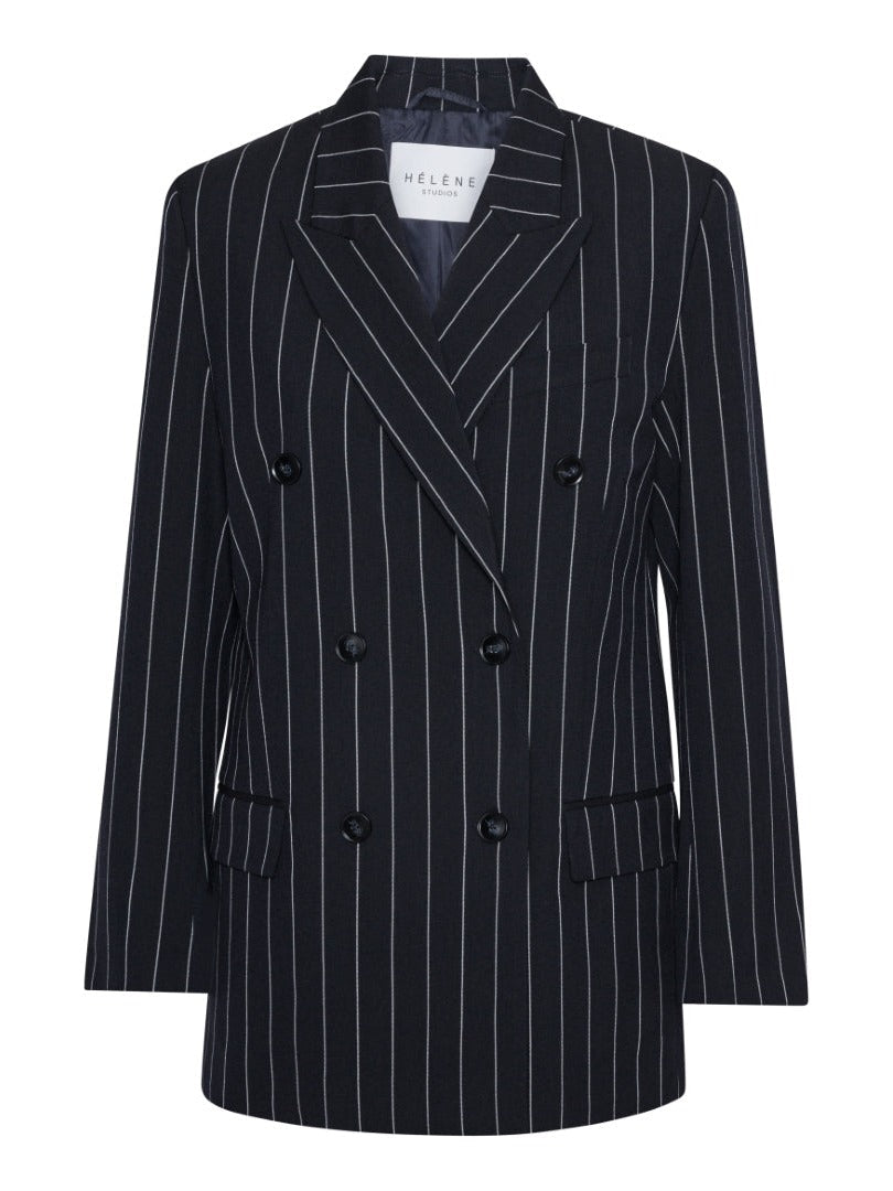 Helene Studios Alma blazer - navy pin stripe | Brando – HeleneStudios
